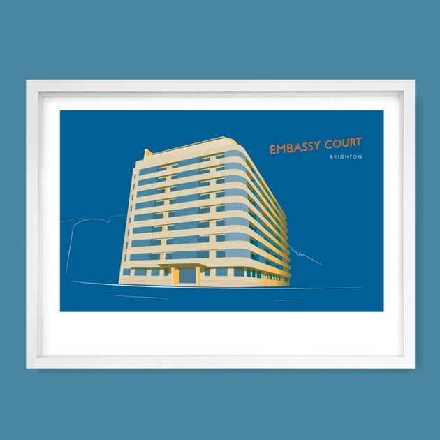 Embassy Court, Brighton Poster | Limited Edition Art Print by Andy Tuo ...