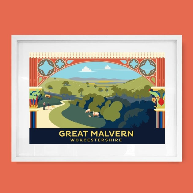 Great Malvern Station & Hills Art Print | Limited Edition by Andy Tuoh ...